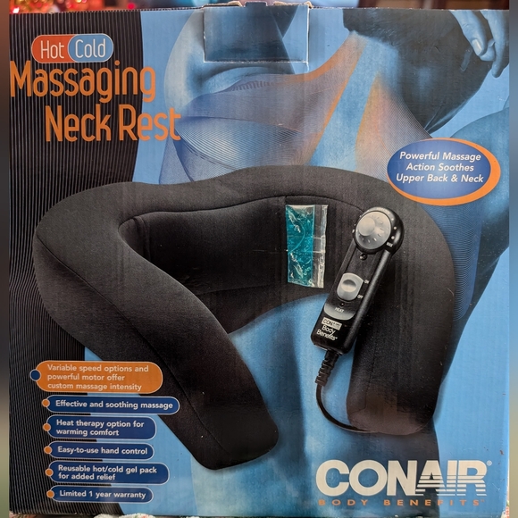 Other | Conair Body Benefits Massaging Neck Rest W Hand Control Black ...